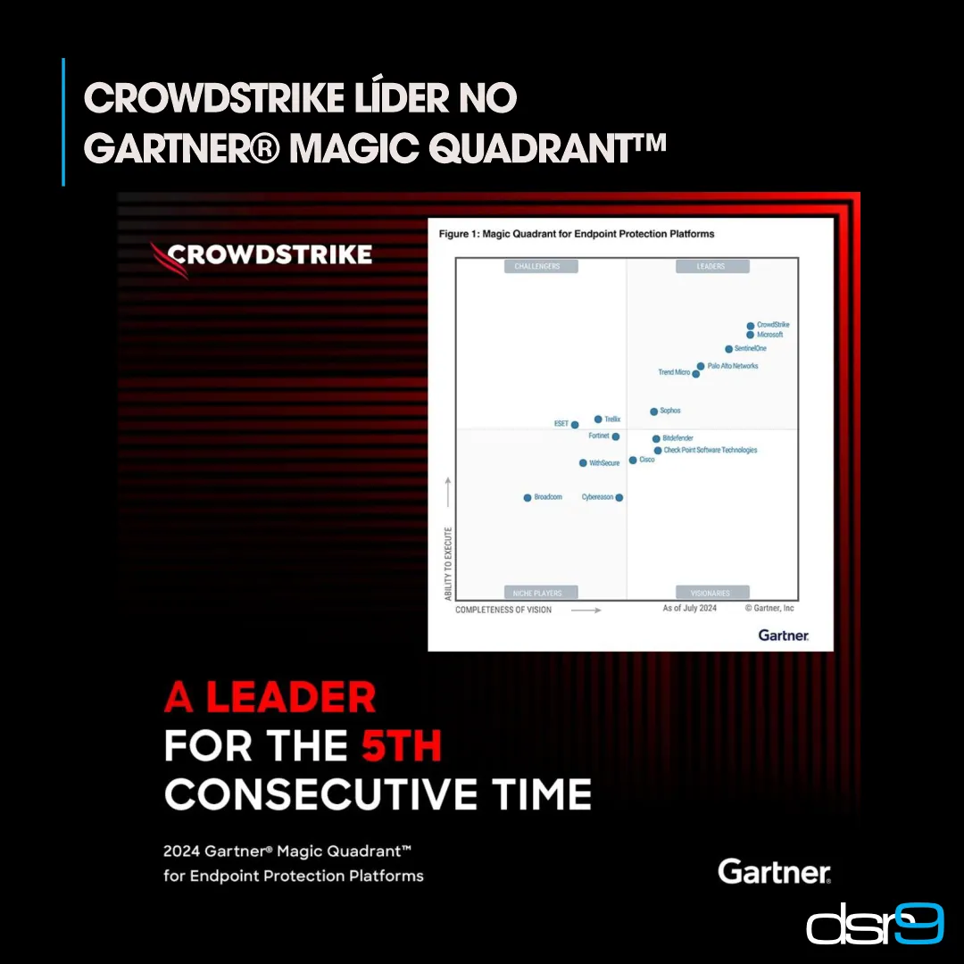 CrowdStrike Líder no Gartner® Magic Quadrant™ • DSR9